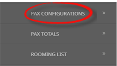 Pax Configurations - Group Bookings